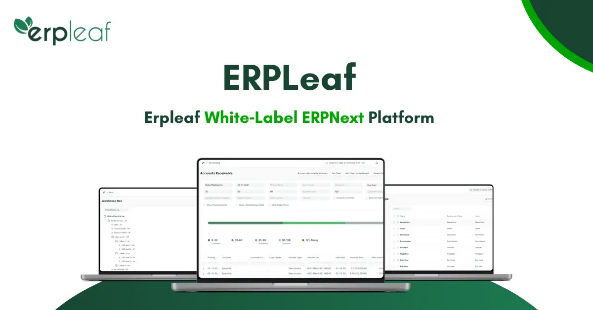 Erpleaf White‑Label ERPNext Platform | Custom Branded ERP SaaS
